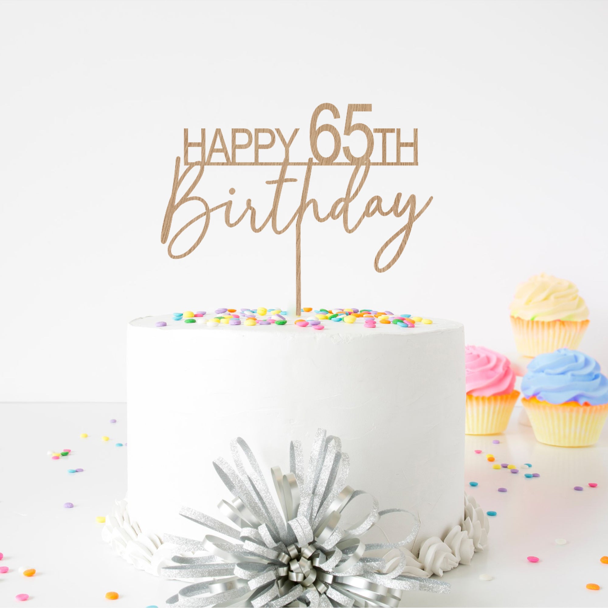 Happy 65th Birthday Cake Topper