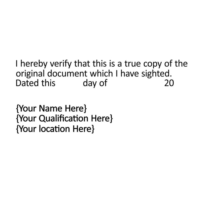 Self Inking Rubber Legal Stamp | AML Verify Document Stamp